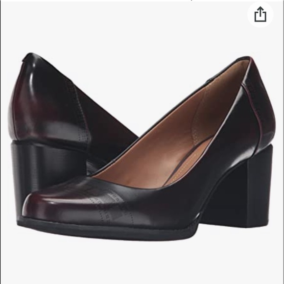 Clarks | Shoes | Clarks Artisan Tarah Sofia Plum Block Heel Comfort ...